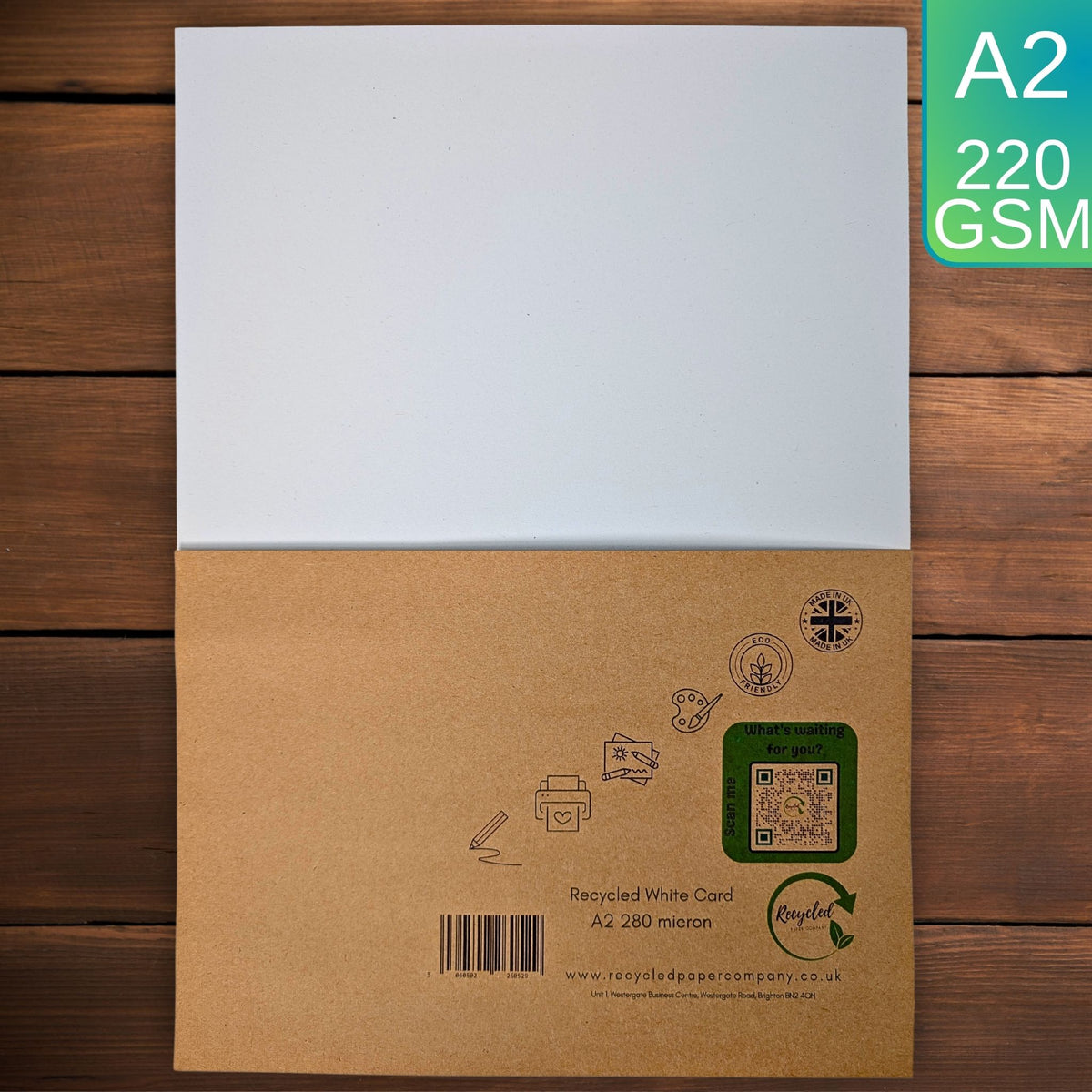 A2 Recycled White Card 220gsm – Recycled Paper Company