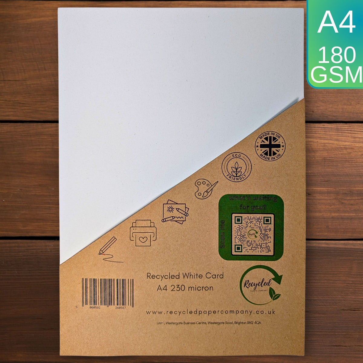 A4 White Card 180gsm – Recycled Paper Company