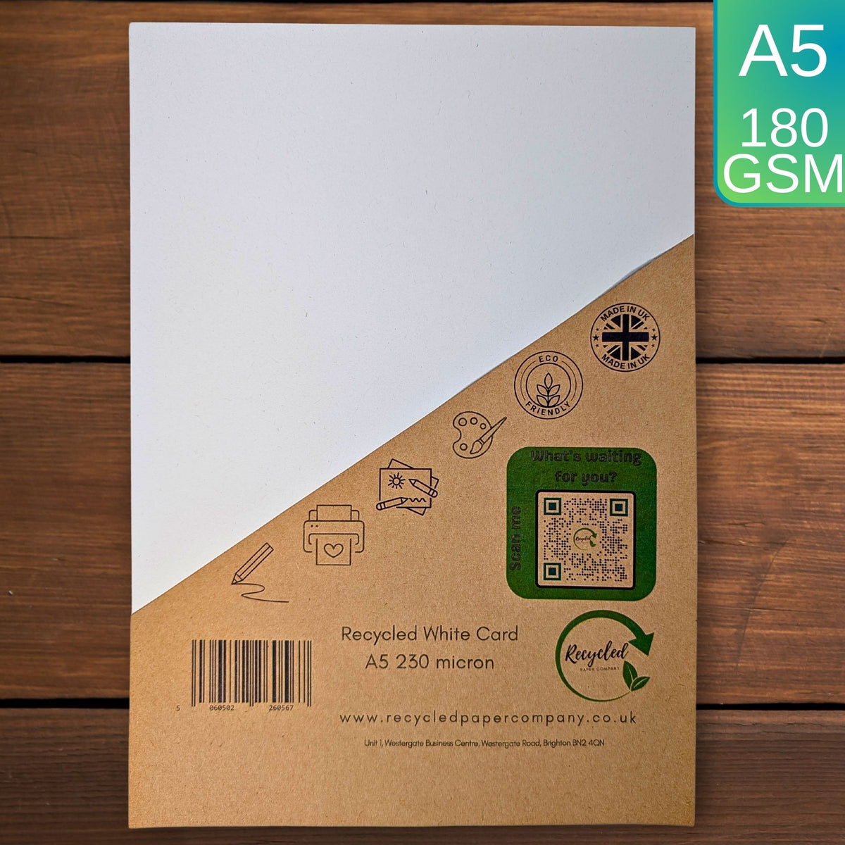 A5 White Card 180gsm – Recycled Paper Company