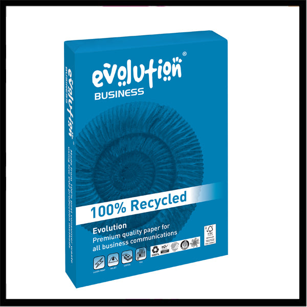 A4 100% Recycled Copy Printer Office Paper A4 Evolution 80gsm White ...